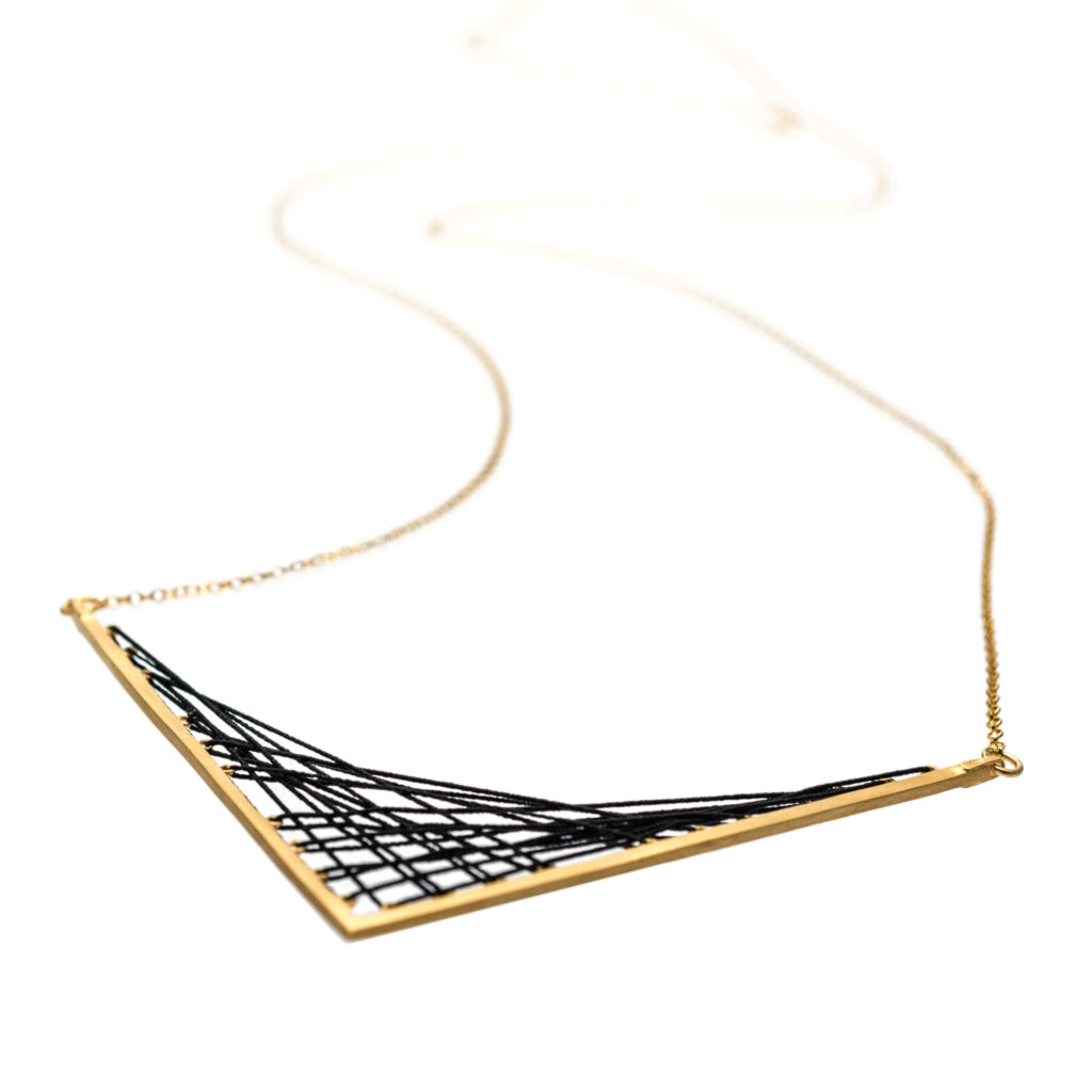 BONDS NECKLACE: GOLD & BLACK TRIANGLE - (UN)POLISHED
